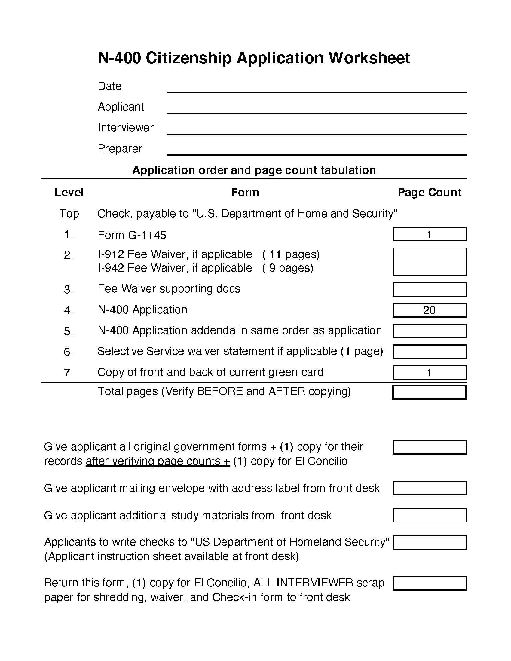 N-400 – Application worksheet – INDIVISIBLE VENTURA