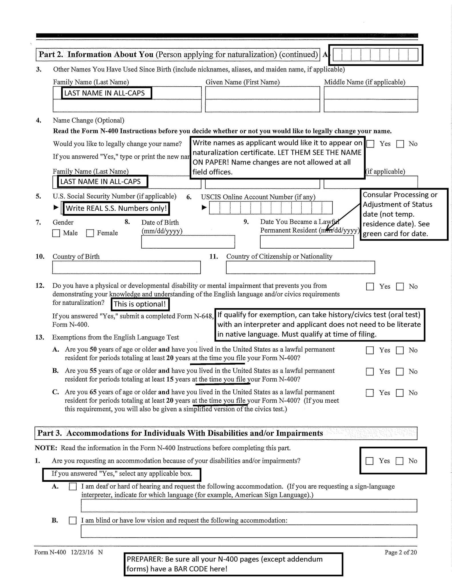 Vanessa’s N-400 Application Cheat Sheet – INDIVISIBLE VENTURA